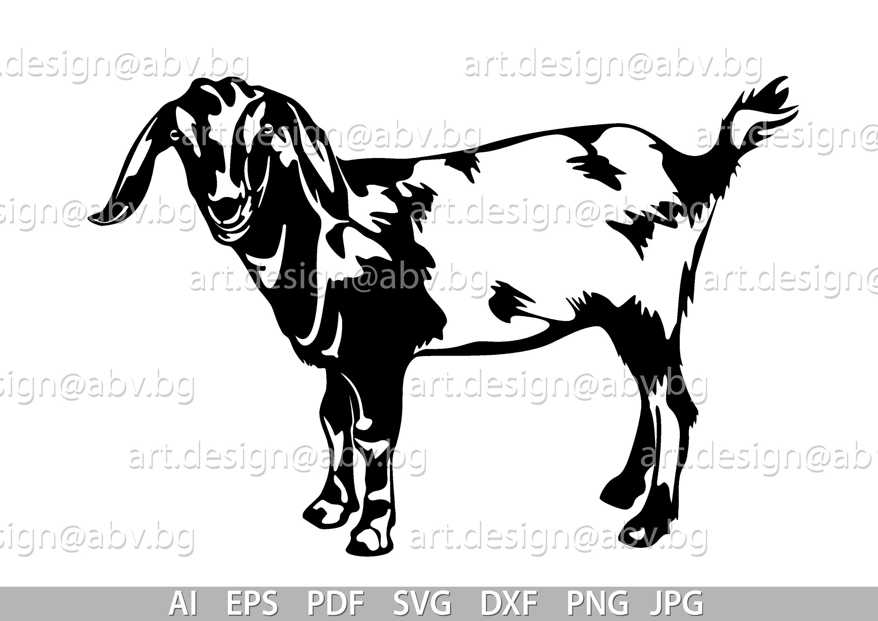 Vector GOAT, Mini Nubian Goat, AI, PNG, Eps, Pdf, Svg, Dxf, Jpg ...