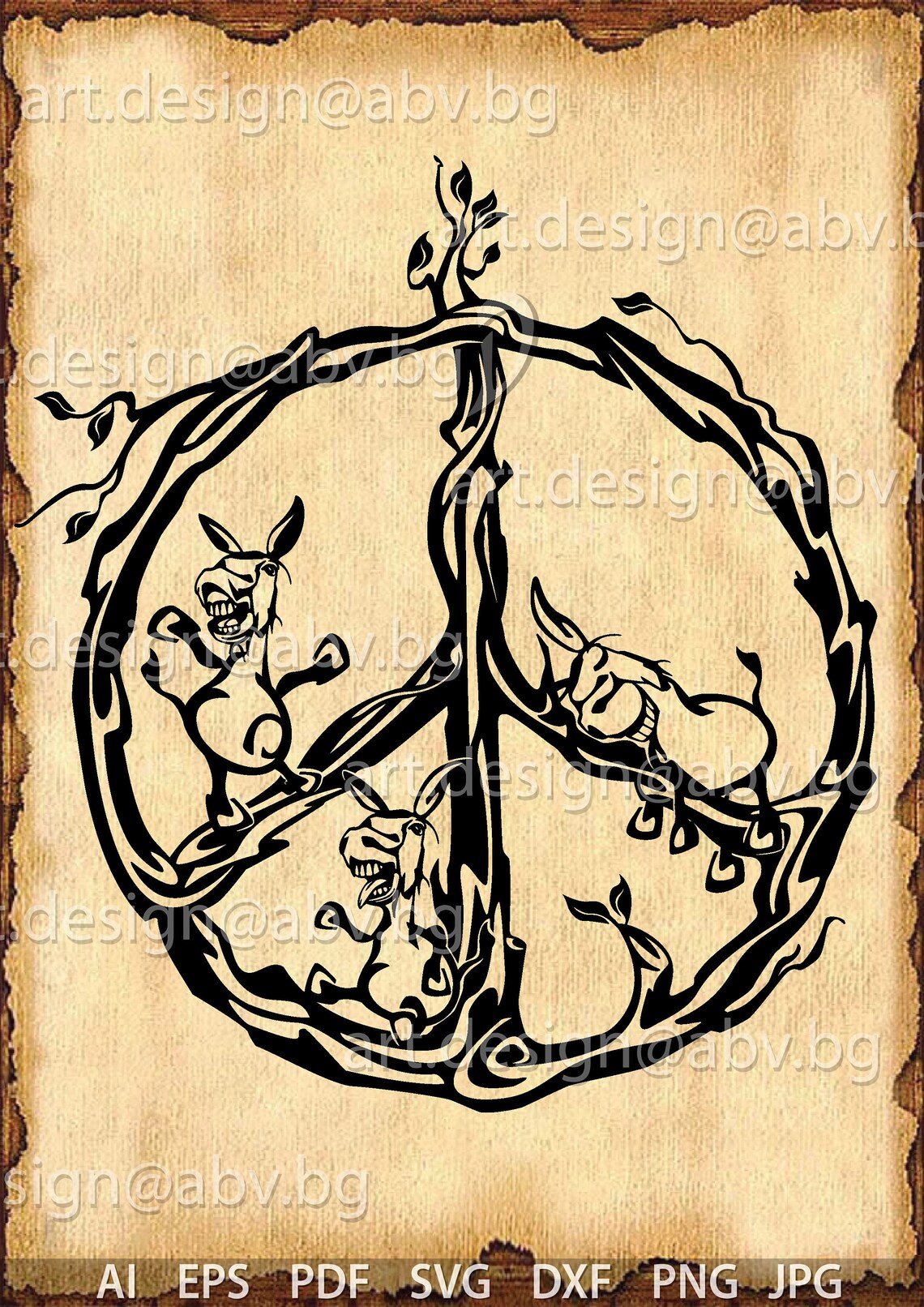 Vector DONKEYS sign of freedom AI PNG eps pdf svg dxf | Etsy