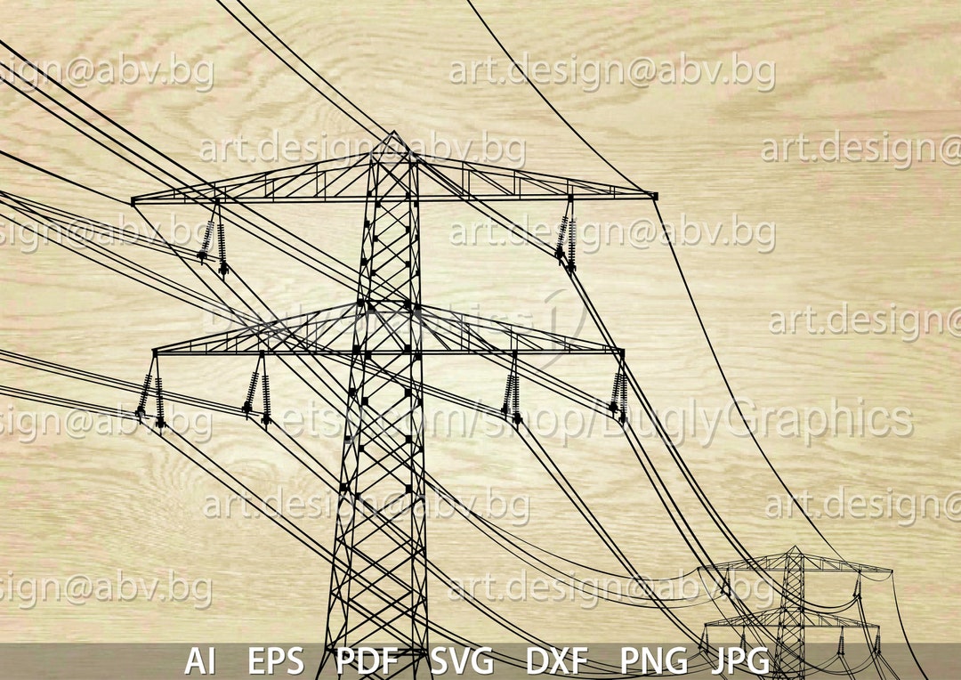 Vector POWER LINE, High-voltage, AI, Eps, Pdf, Svg, Dxf, Png, Jpg ...