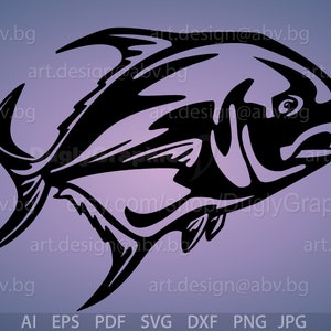 Vector PERMIT FISH, Ai, Eps, Pdf, Png, Svg, Dxf, Jpg Graphic Digital ...