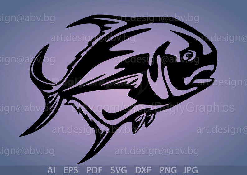 Vector PERMIT FISH, Ai, Eps, Pdf, Png, Svg, Dxf, Jpg Graphic Digital ...