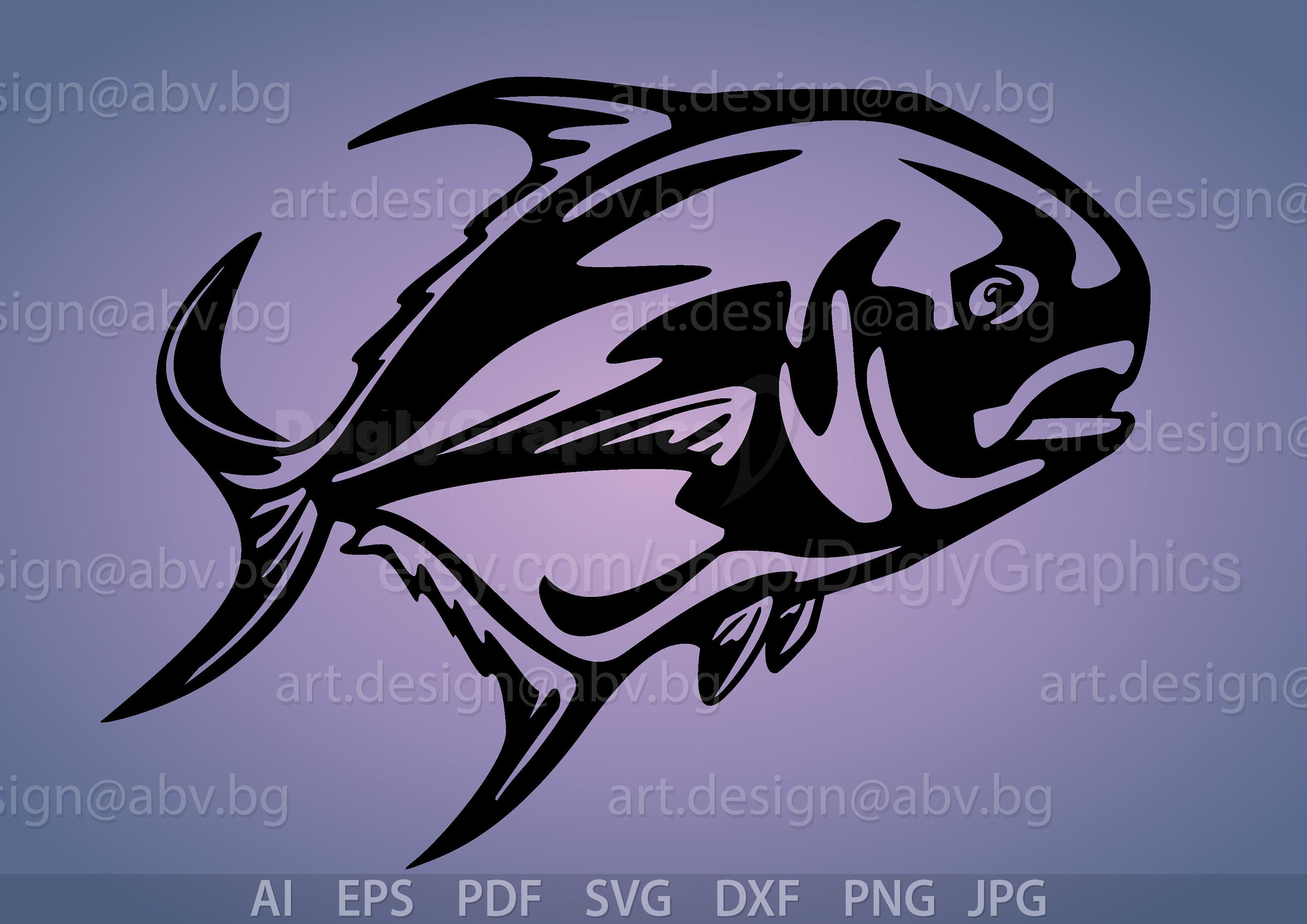 Vector PERMIT FISH, Ai, Eps, Pdf, Png, Svg, Dxf, Jpg Graphic Digital ...