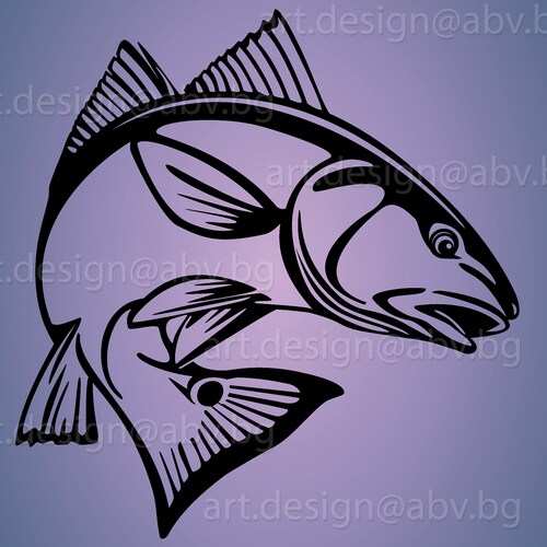 Vector RED FISH FIN Drawing Ai Eps Pdf Png Svg Dxf Jpg - Etsy