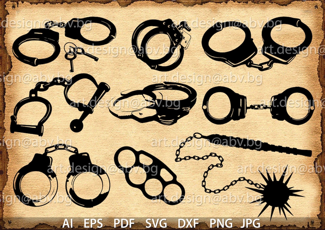 Vector 9 HANDCUFFS BUNDLE, AI, Eps, Jpg, Png, Svg, Dxf, Jpg Download ...
