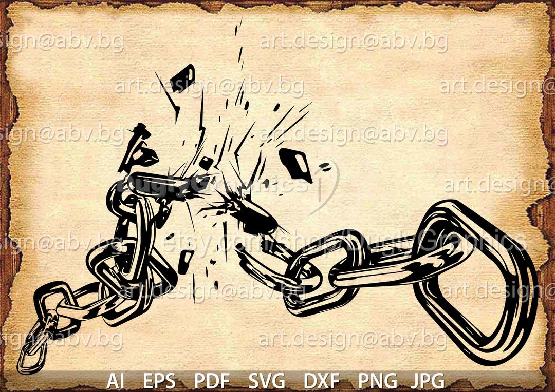 Vector BROKEN CHAINS, AI, Eps, Svg, Dxf, Pdf, Png, Jpg Download ...