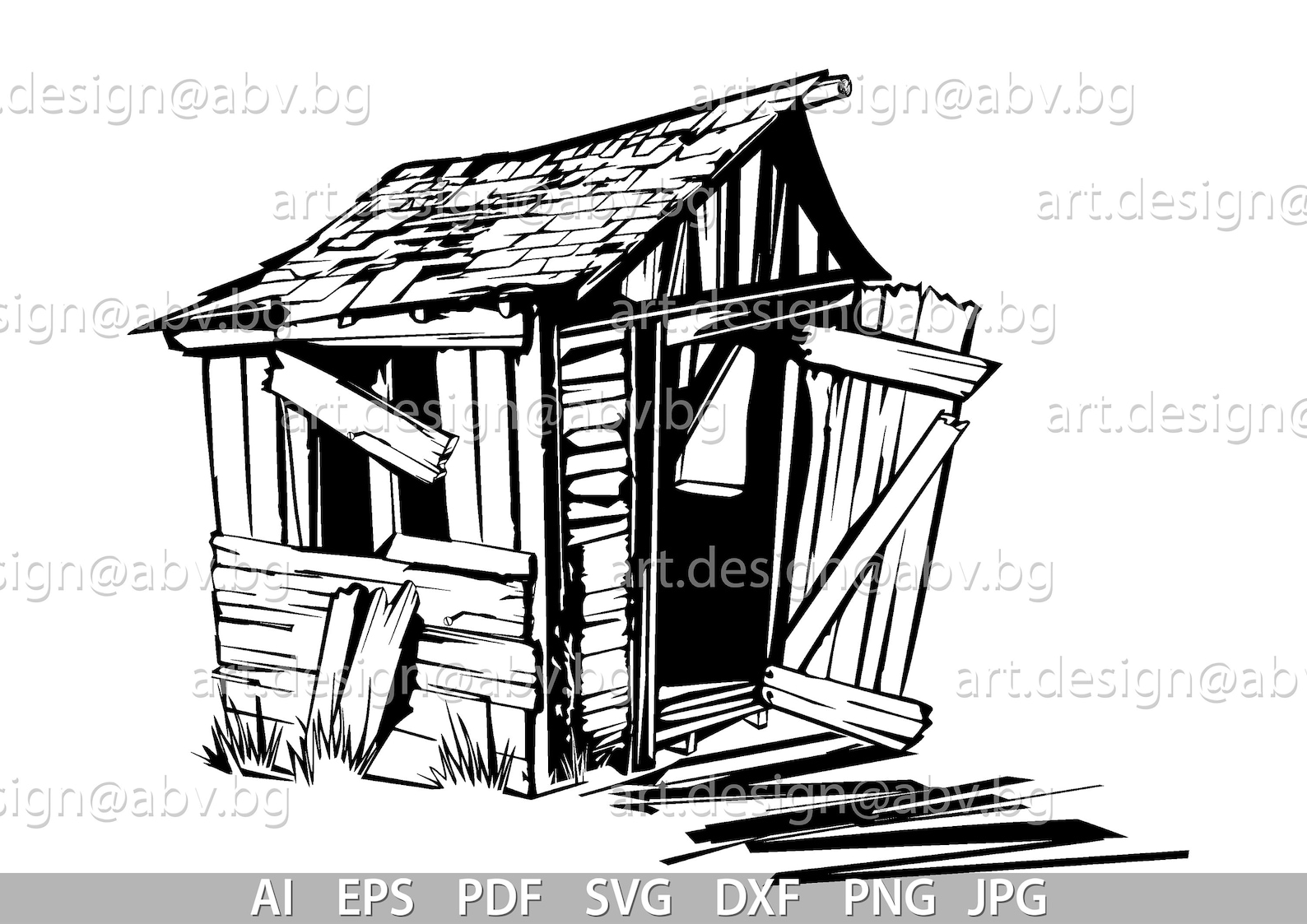 Vector OLD SHACK wooden shed ai eps pdf svg dxf png | Etsy