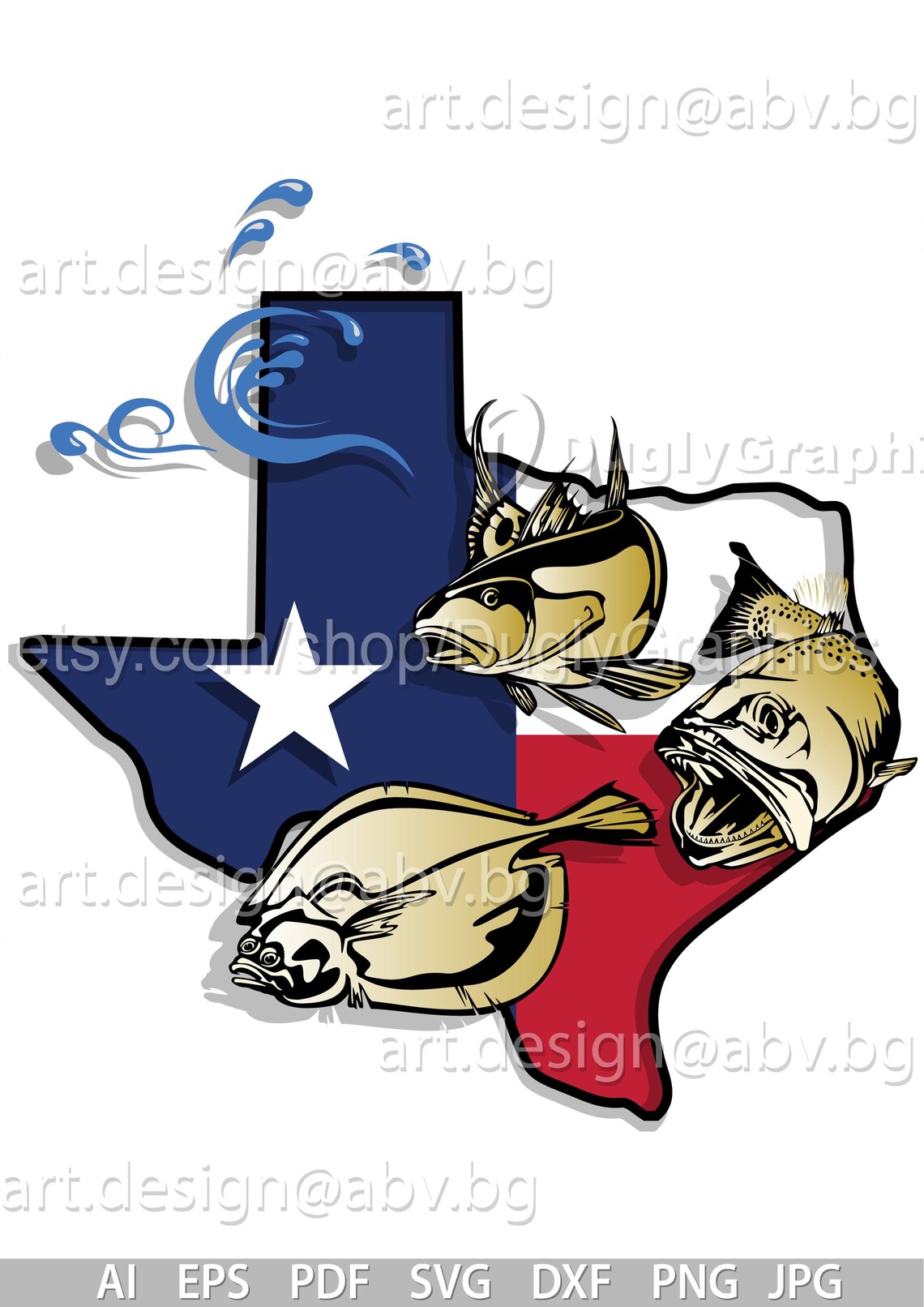 Texas Slam Fishing Vector Graphic (digital Download) - Etsy