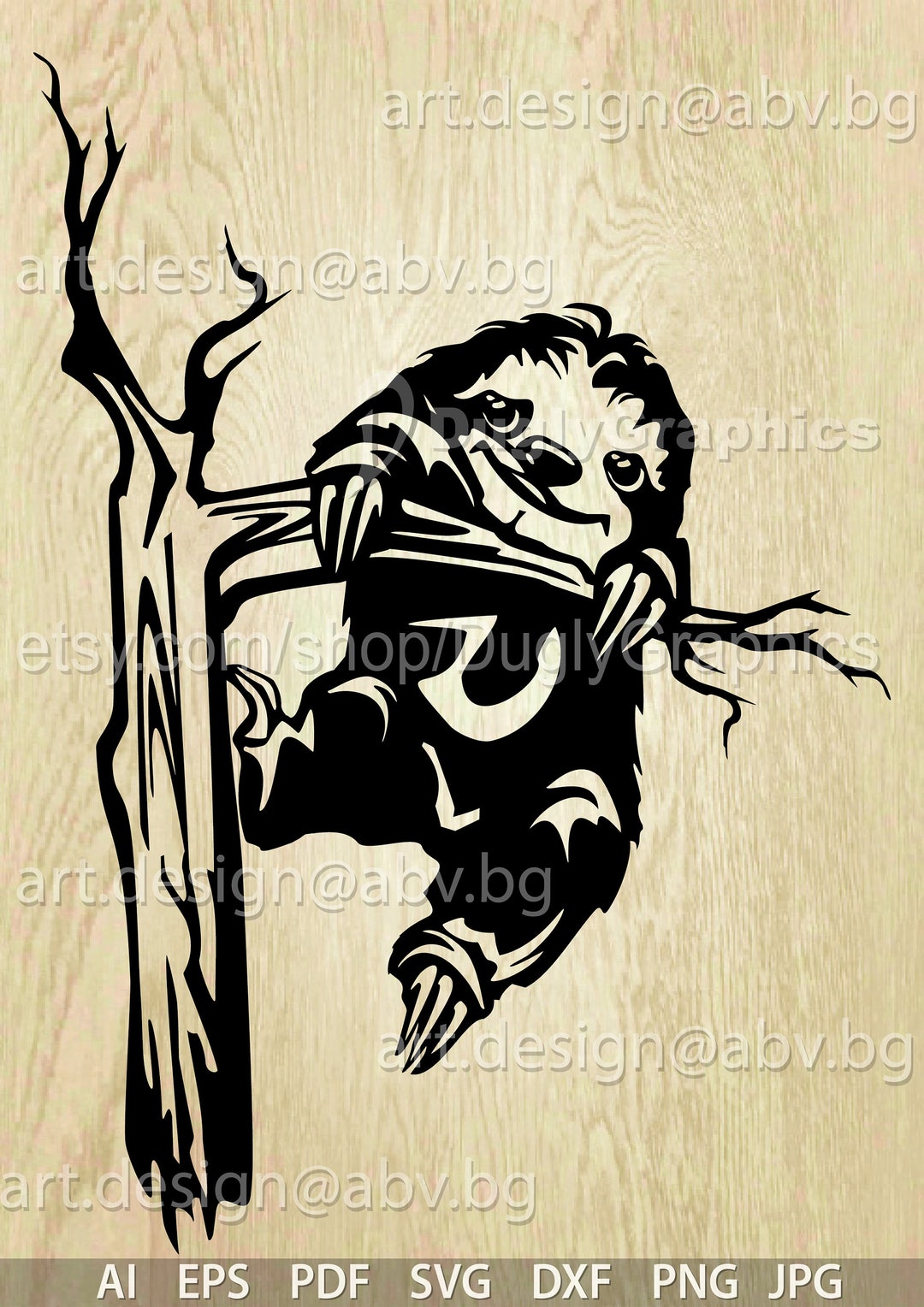 Vector SLOTH Sluggard Idler Lazybones Download Files Digital Graphical ...