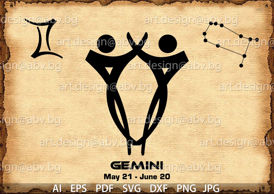 Vector ZODIAC GEMINI AI Eps Pdf Png Svg Dxf Jpg Image | Etsy