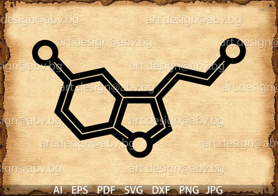 Vector MOLECULE SEROTONIN Molecule of Happiness AI Png | Etsy