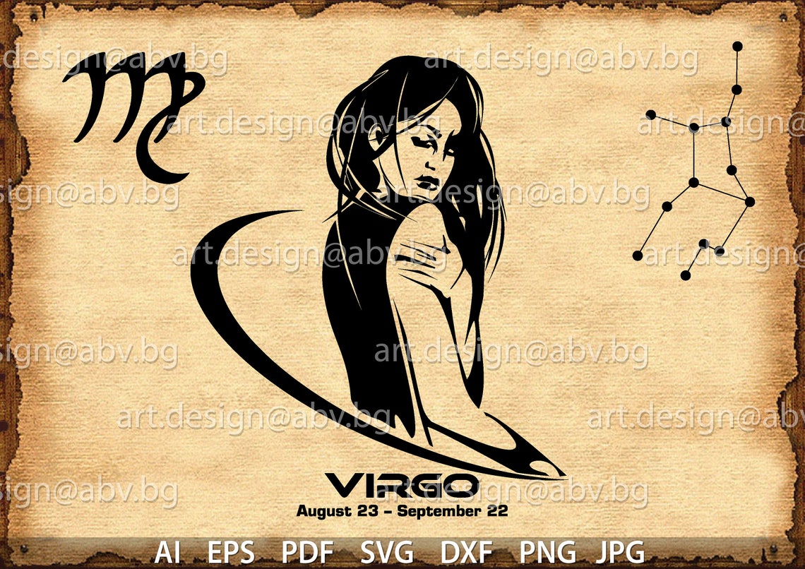 Vector ZODIAC VIRGO AI Eps Png Pdf Svg Dxf Jpg Image | Etsy