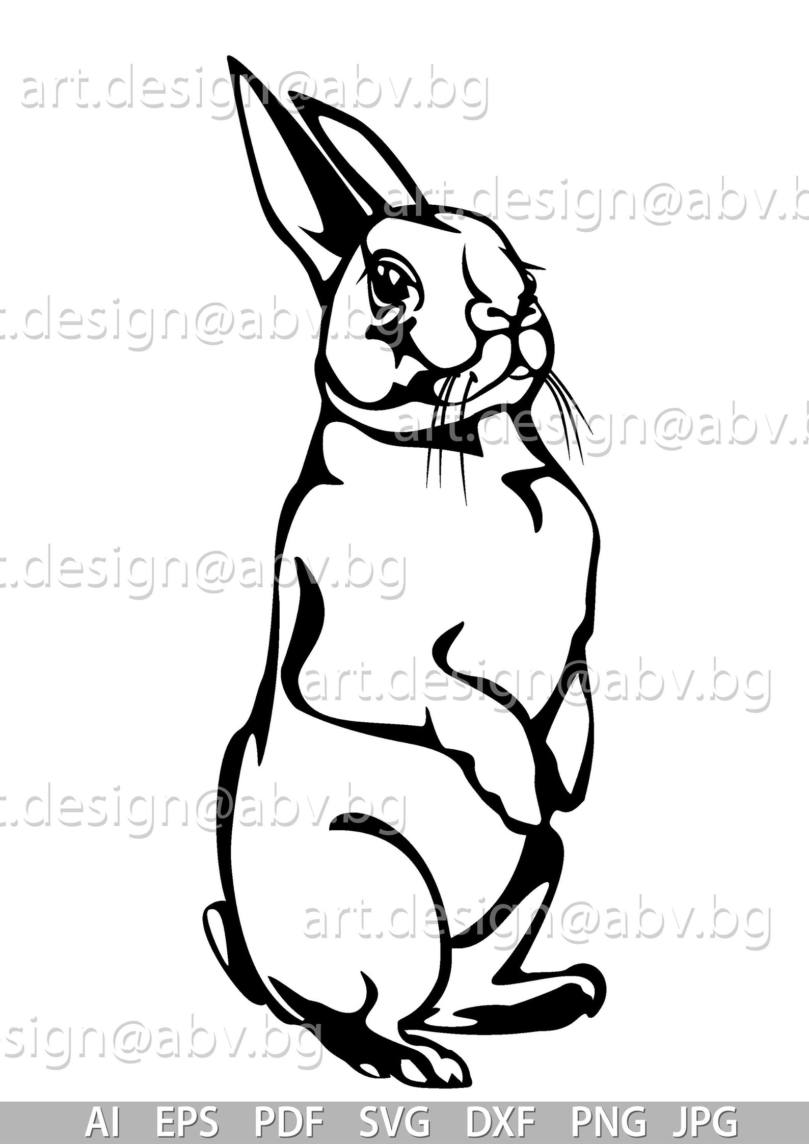 Vector RABBIT AI Eps PNG Pdf Svg Dxf Jpg Download - Etsy