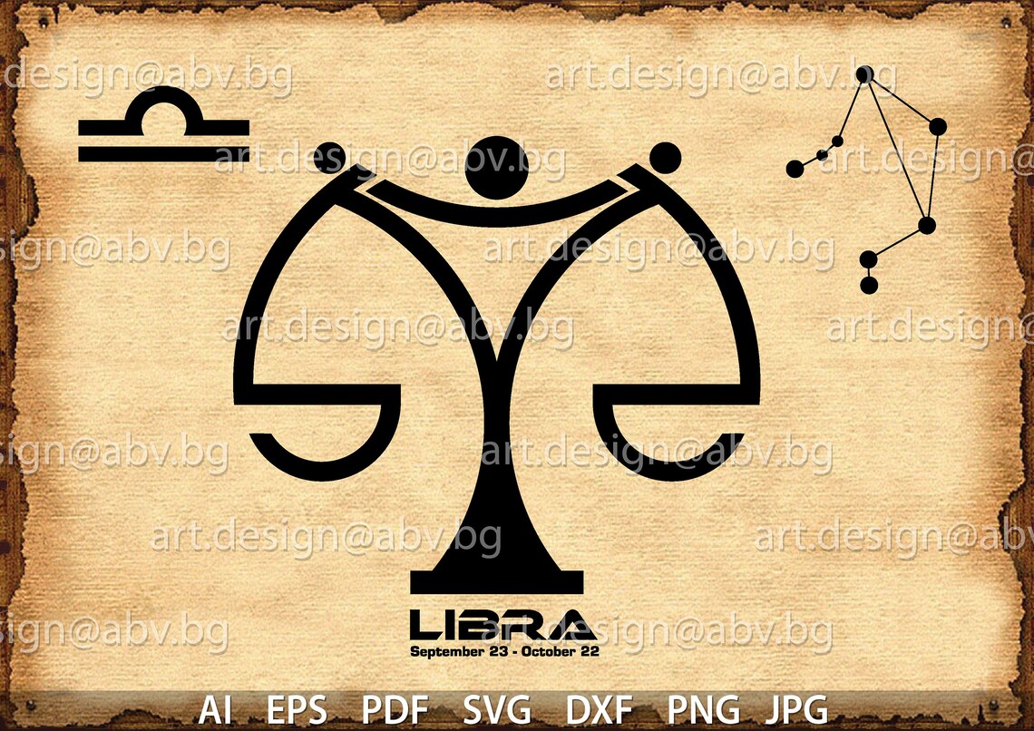 Vector ZODIAC LIBRA AI Eps Pdf Png Svg Dxf Jpg Image | Etsy