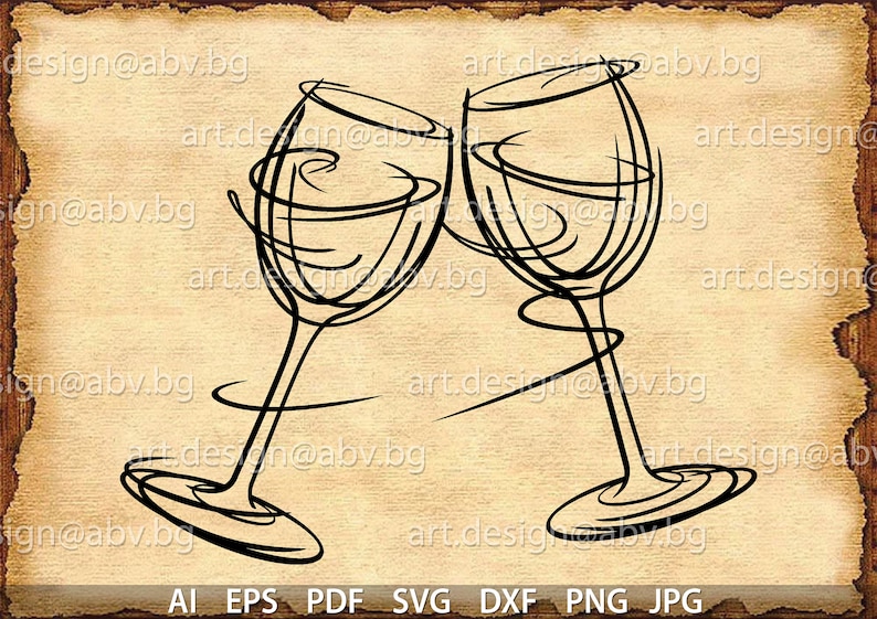 Vector CHEERS Glasses of Wine SVG AI Png Eps Pdf Dxf - Etsy