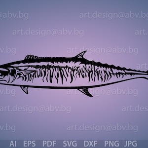 Kingfish Vector Graphic, Ai, Eps, Pdf, Png, Svg, Dxf, Jpg (digital ...