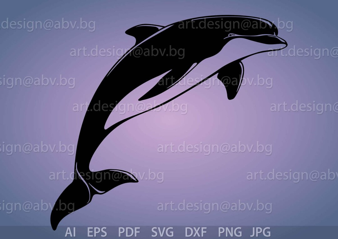 Stylized Dolphin Vector Graphic (digital Download) - Etsy