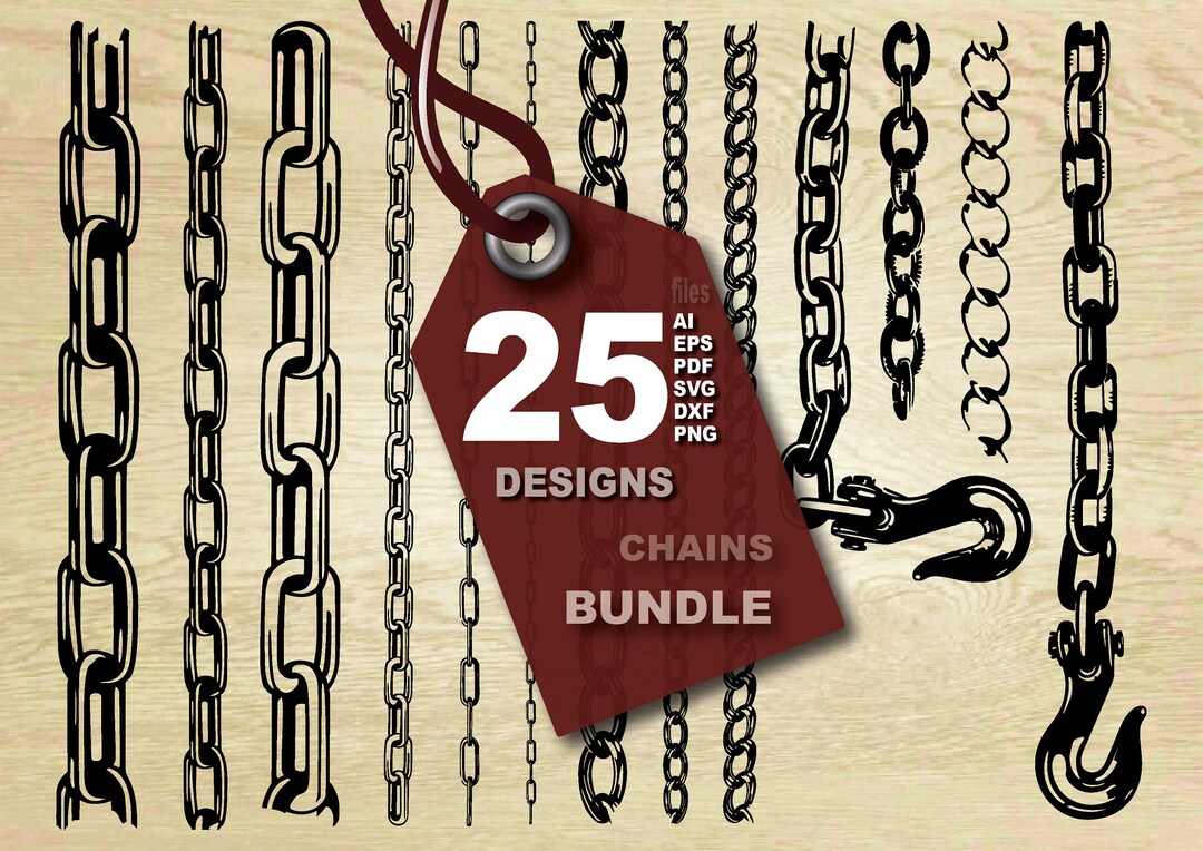 Vector 25 CHAINS BUNDLE, AI, Eps, Svg, Pdf, Png, Jpg Download, Digital ...