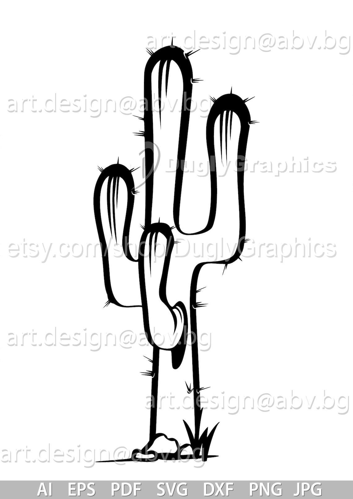 Vector CACTUS AI Eps Pdf PNG Svg Dxf Jpg Image Graphic - Etsy