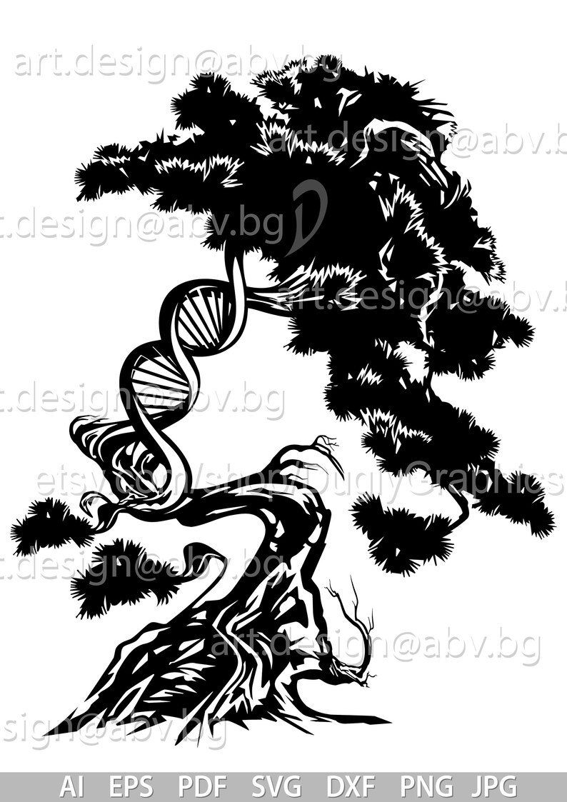 Vector DNA TREE AI Eps Pdf Svg Dxf Png Jpg Download Graphical | Etsy