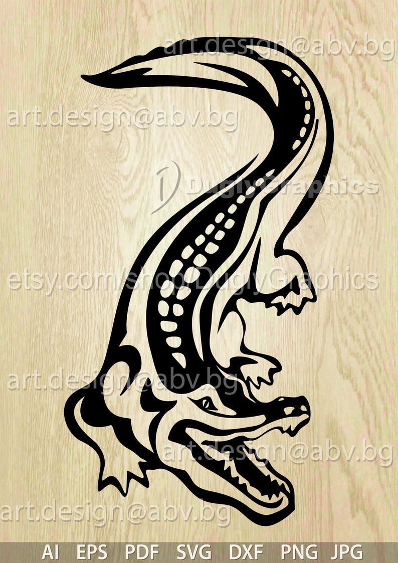 Vector ALLIGATOR Crocodile AI Eps PNG Pdf Svg Dxf Jpg - Etsy