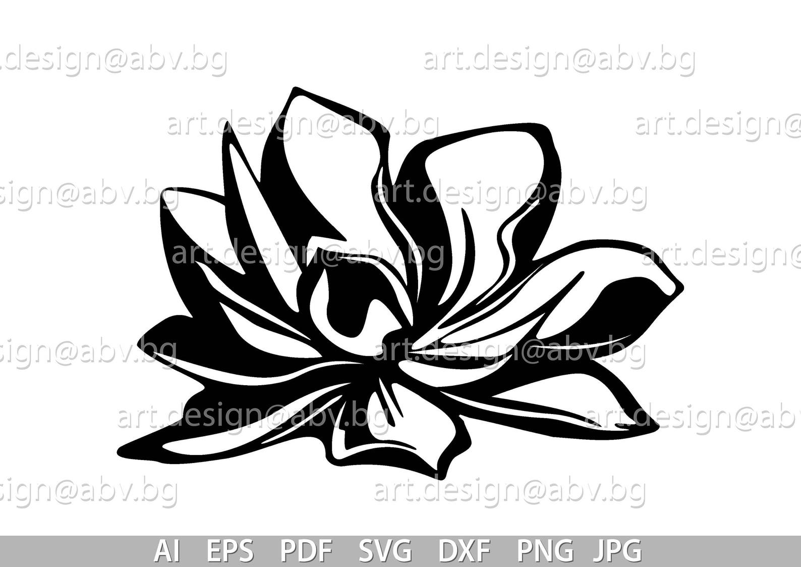 Lotus Vector Graphic, AI (eps, Png, Pdf, Svg, Dxf, Jpg Digital Download ...