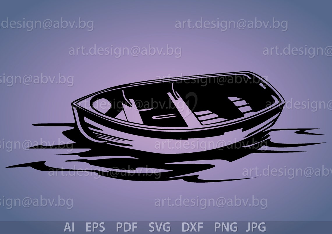 Row Boat Vector Graphic, Ai, Eps, Svg, Dxf, Pdf, Png, Jpg (digital ...