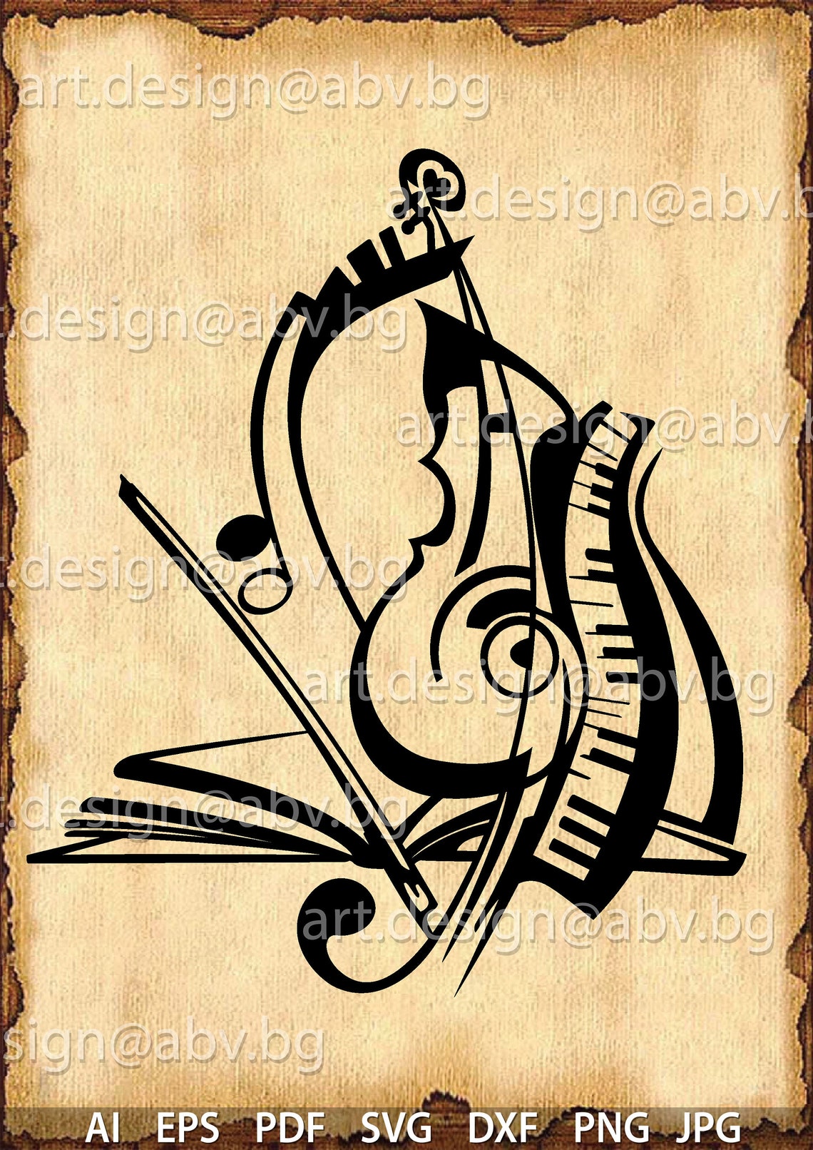 Vector MUSIC AI Eps Pdf Png Svg Dxf Jpg Image Graphic | Etsy