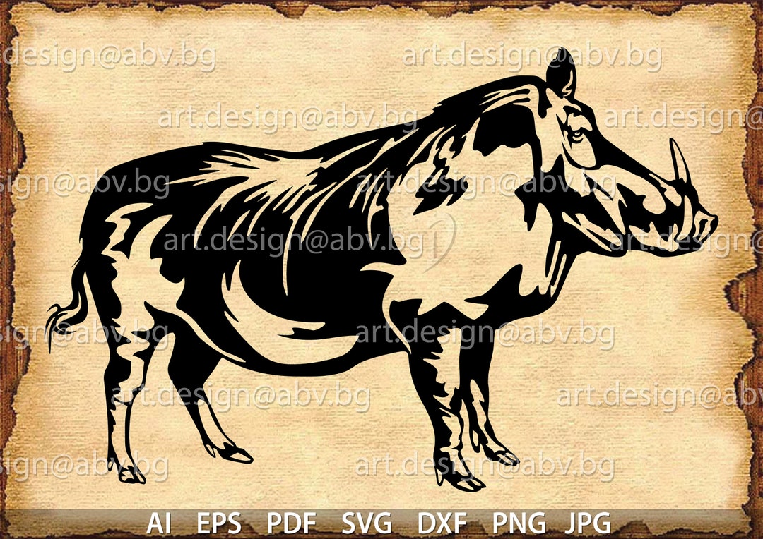 Vector WILD PIG Ai Png Eps Pdf Svg Dxf Jpg Download - Etsy