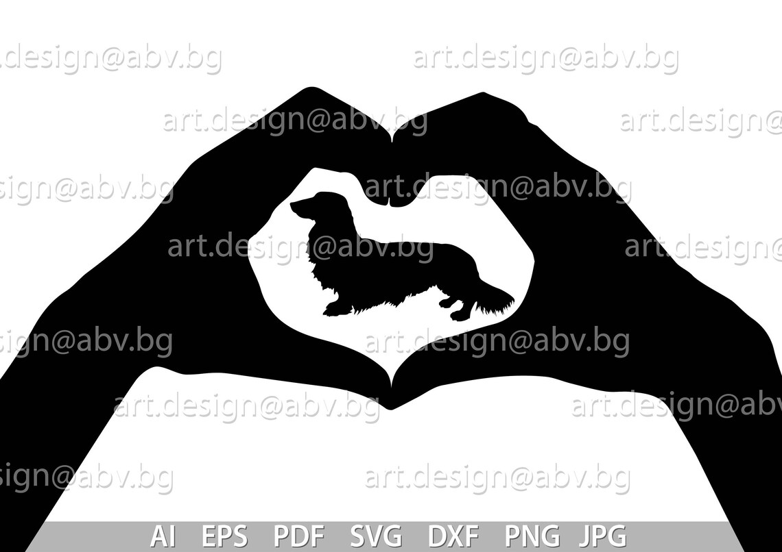 Vector LOVE DOG Hands AI Eps Pdf Svg Png Dxf Jpg - Etsy