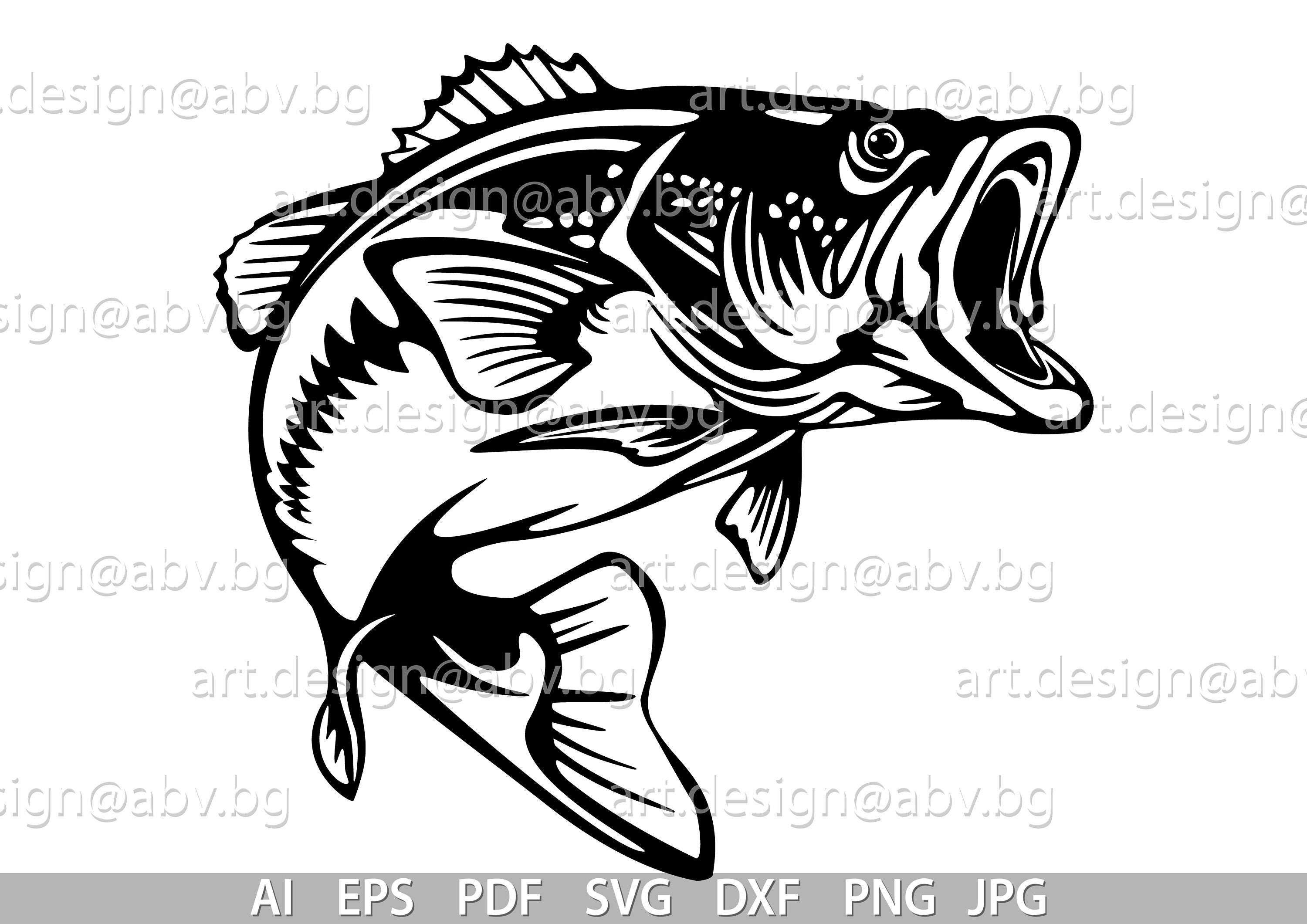 Largemouth Bass Vector Art: Fish Graphic (digital Download) - Etsy