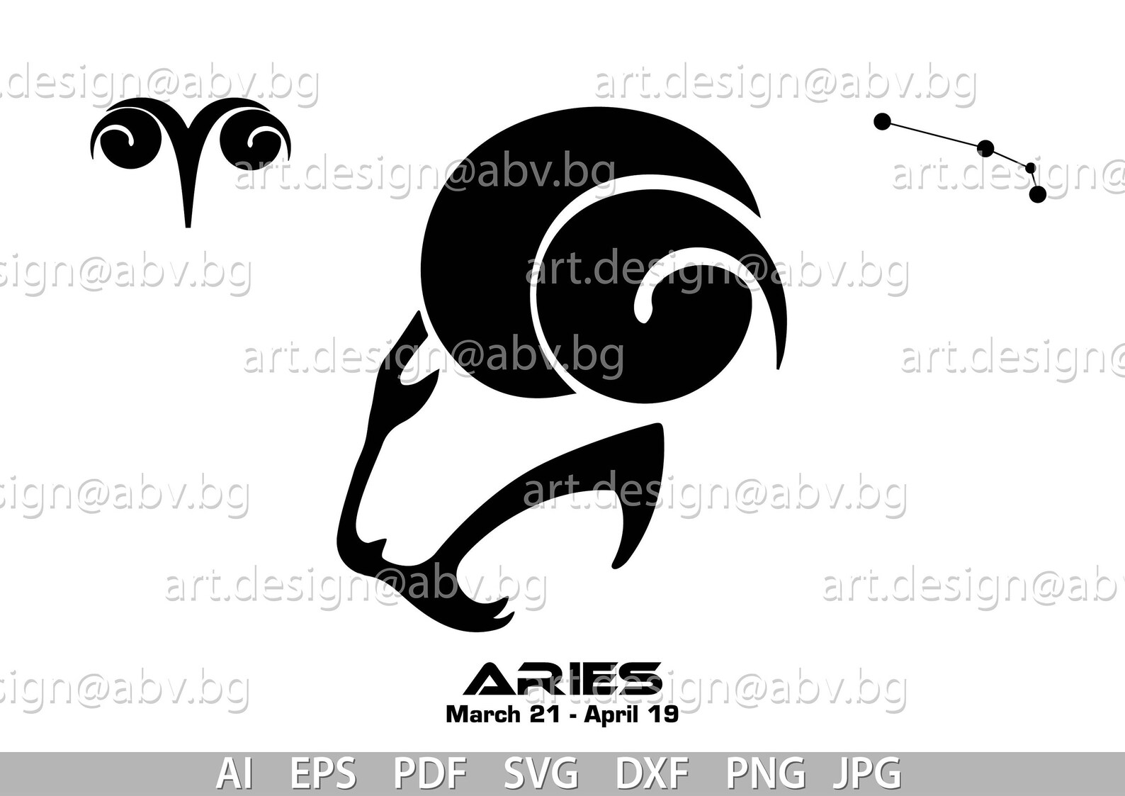 Vector ZODIAC ARIES AI Eps Pdf Png Svg Dxf Jpg - Etsy