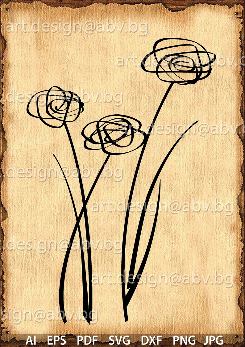 Vector FLOWERS AI Eps PNG Pdf Svg Dxf Jpg Download - Etsy