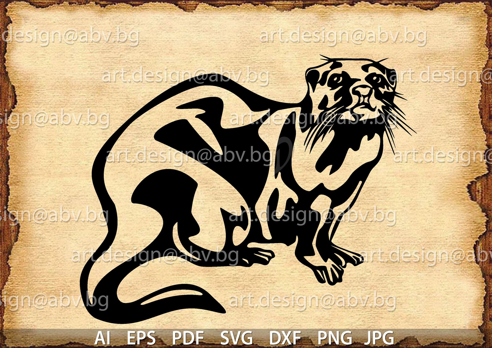 Vector River Otter Image (svg, Ai, Png, Pdf, Eps, Dxf, Jpg) (digital ...