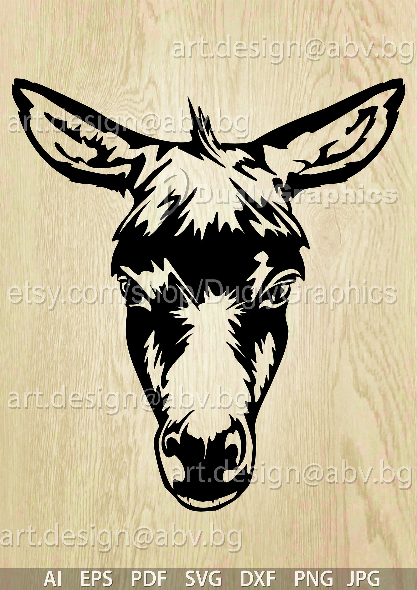 Vector DONKEY With Bangs, SVG, DXF, Ai, Eps, Pdf, Png, Jpg Download ...