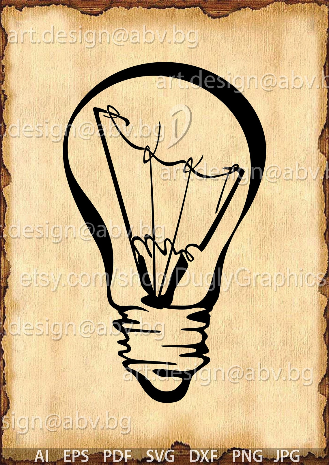 Vector LIGHTBULB Ai Eps Pdf Svg Dxf Png Jpg Digital Drawing | Etsy