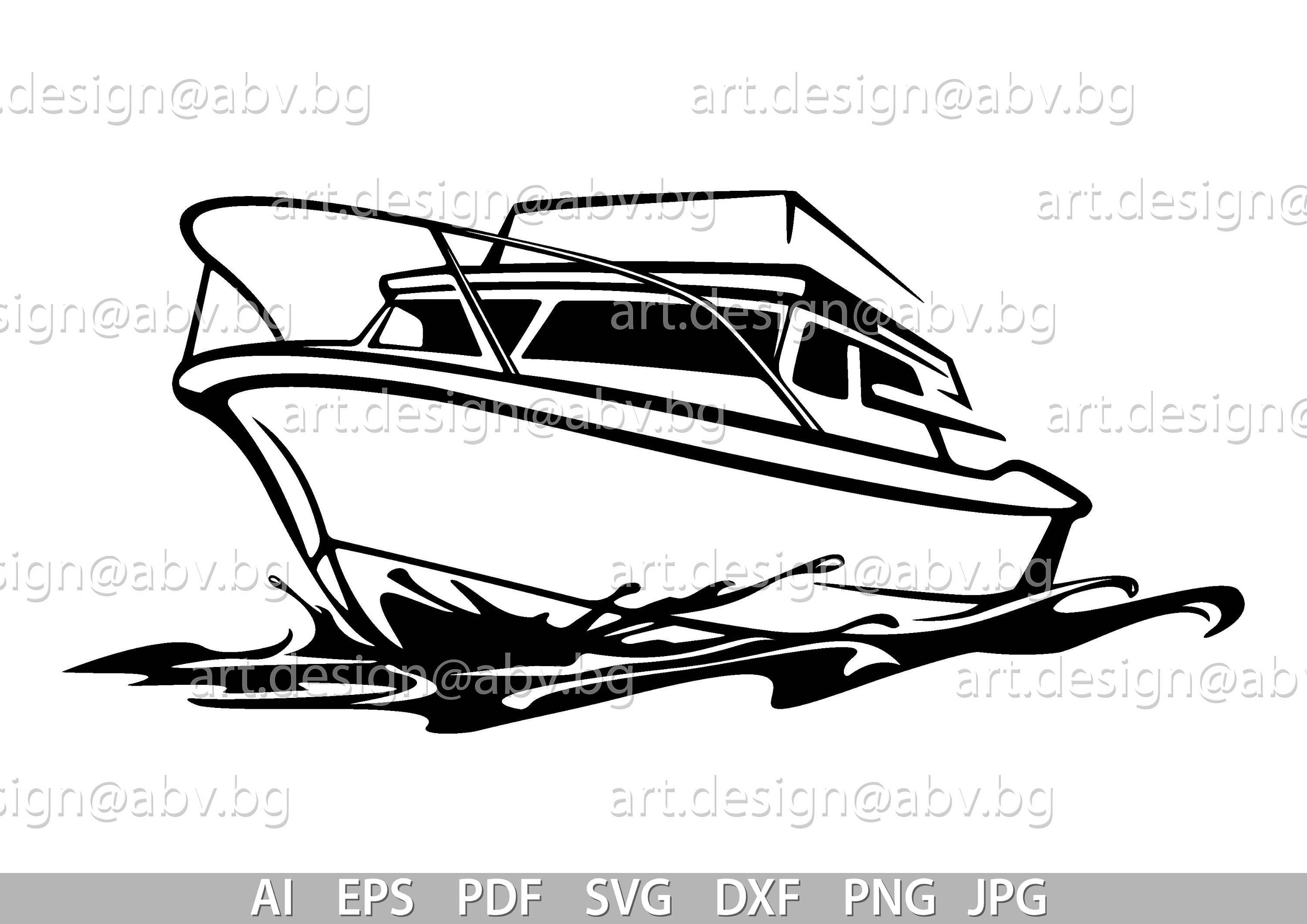 Vektor YACHT, Motorboot, ai, eps, svg, dxf, pdf, png, jpg Download ...