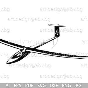 Vector SAILPLANE, SVG, Dxf, AI, Eps, Pdf, Png, Jpg Download, Glider ...