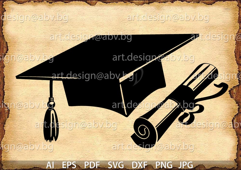 Vector GRADUATION HAT AI Eps Pdf Svg Dxf Png Jpg - Etsy