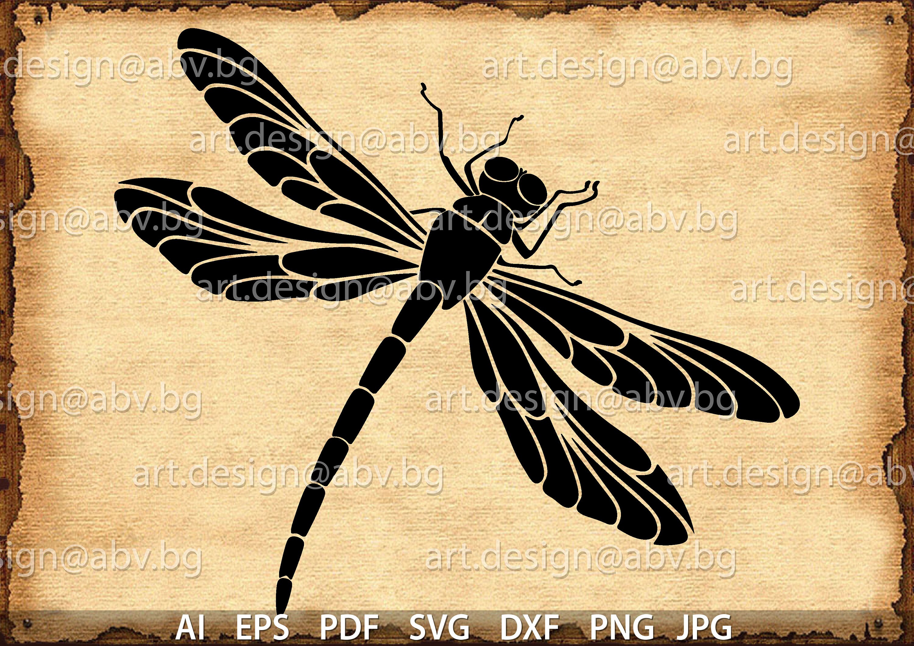 Vector DRAGONFLY AI PNG eps pdf svg dxf jpg Download | Etsy