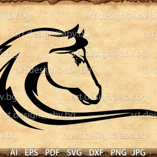 Vector HORSE Head SVG DXF Ai Eps Pdf Png Jpg Download - Etsy