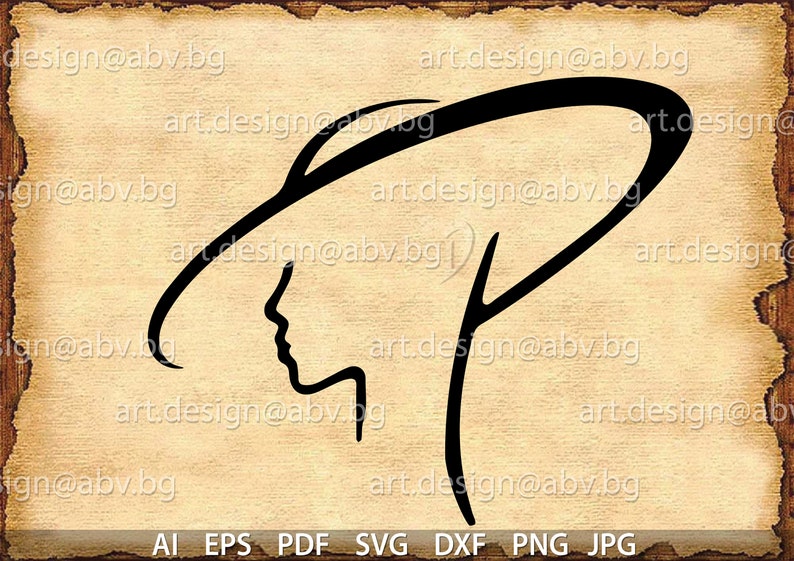 Mulher com chapéu - gráfico vetorial (download digital) - Etsy Portugal