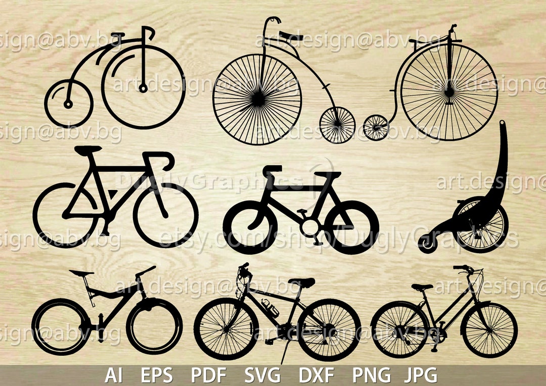 Vector 9 BIKES BUNDLE, AI, Eps, Pdf, Svg, Dxf, Png, Jpg Download ...
