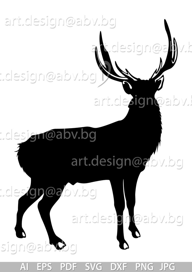 Vector RUSA STAG Deer Body AI Eps Pdf Svg Dxf Png Jpg - Etsy