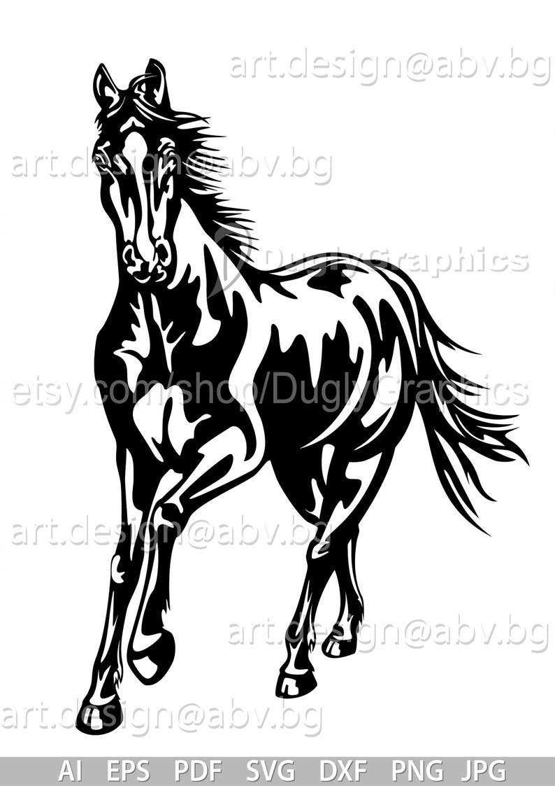 Vector HORSE Running SVG DXF Ai Eps Pdf Png Jpg Download - Etsy