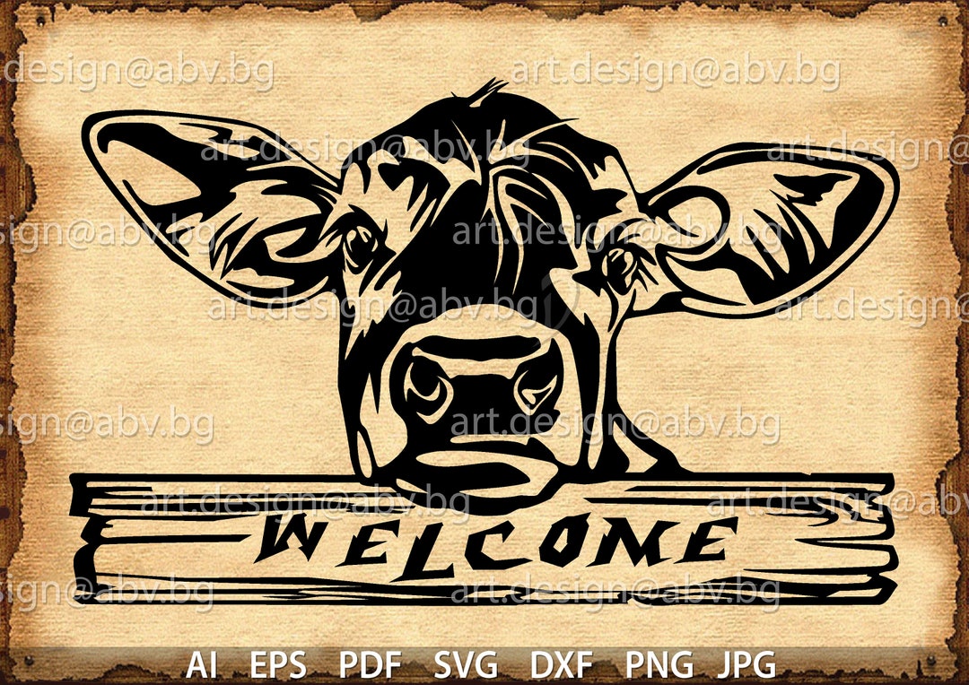 Vector WELCOME, Cow, Heifer, Text, Ai, Eps, Pdf, Svg, Dxf, Png, Jpg ...