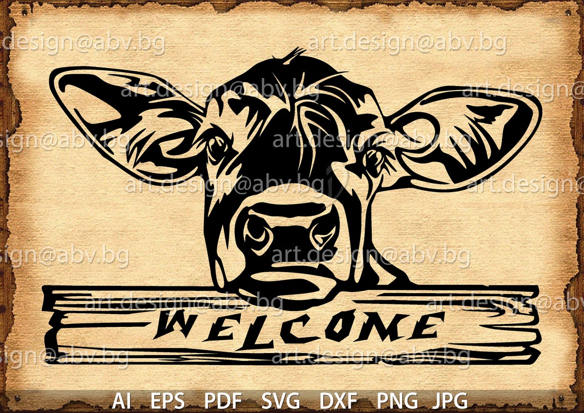 Vector WELCOME Cow Heifer Text Ai Eps Pdf Svg Dxf - Etsy