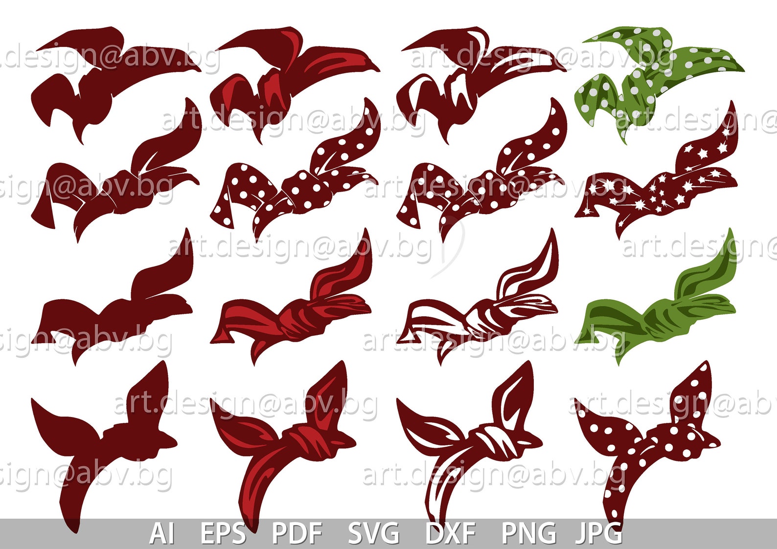 Vector BANDANAS 16 AI PNG Eps Pdf Svg Dxf Jpg Svg Cow - Etsy
