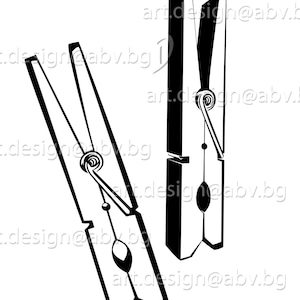 Vector CLOTHES PEGS, AI, Eps, Pdf, Svg, Dxf, Png, Jpg Download, Wooden ...