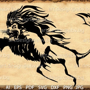 Vector LION, Jump, AI, Eps, Pdf, Svg, Dxf, Png, Jpg Image Graphic ...