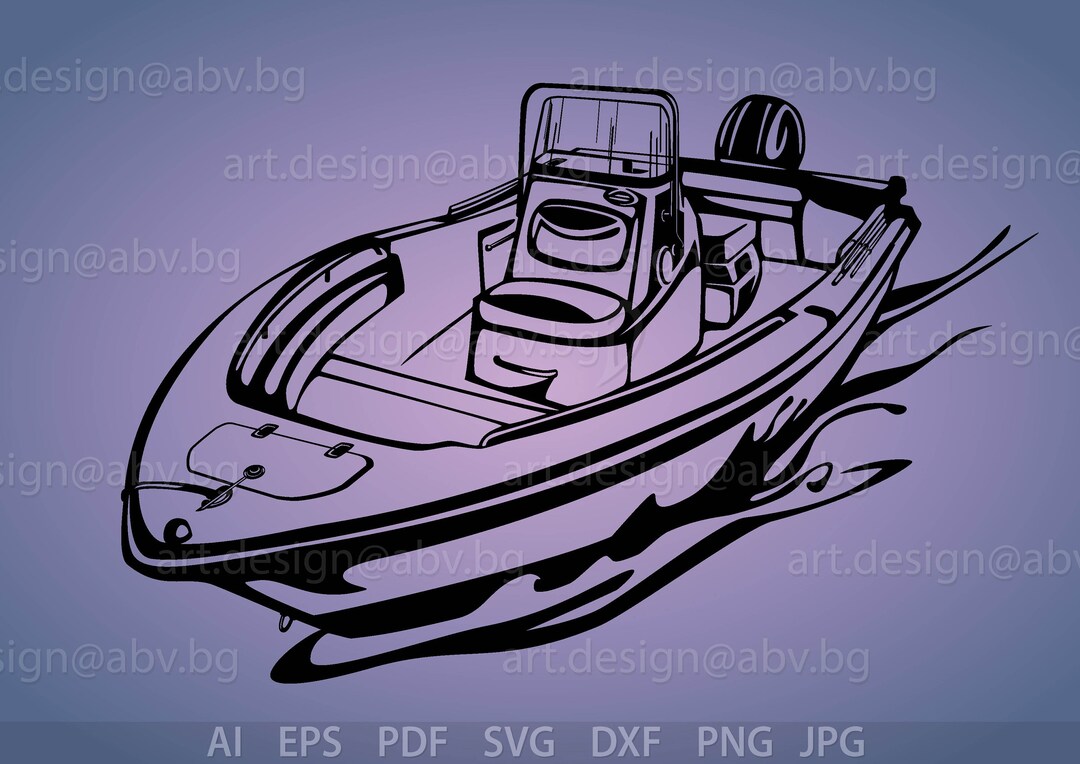 Vector BOAT, Motorboat, Ai, Eps, Svg, Dxf, Pdf, Png, Jpg Download ...